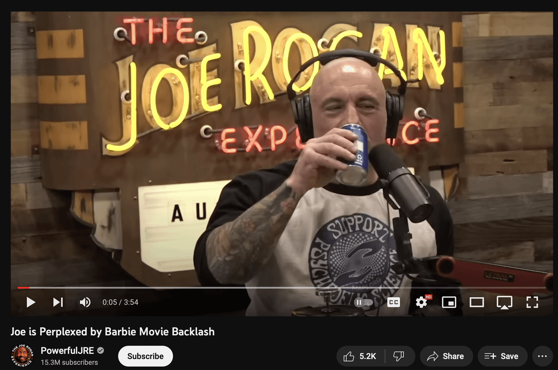 Joe Rogan is pounding Bud Lights while praising the Barbie movie ...
