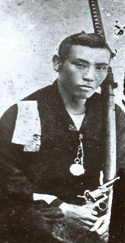 1873, Samurai with a Katana and Revolver, Japan - USLUCK