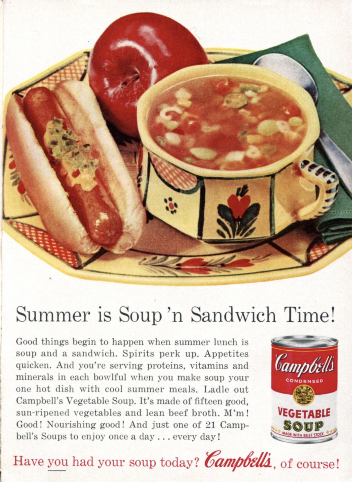 1960 Campbells Vegetable Soup Advertising. - USLUCK