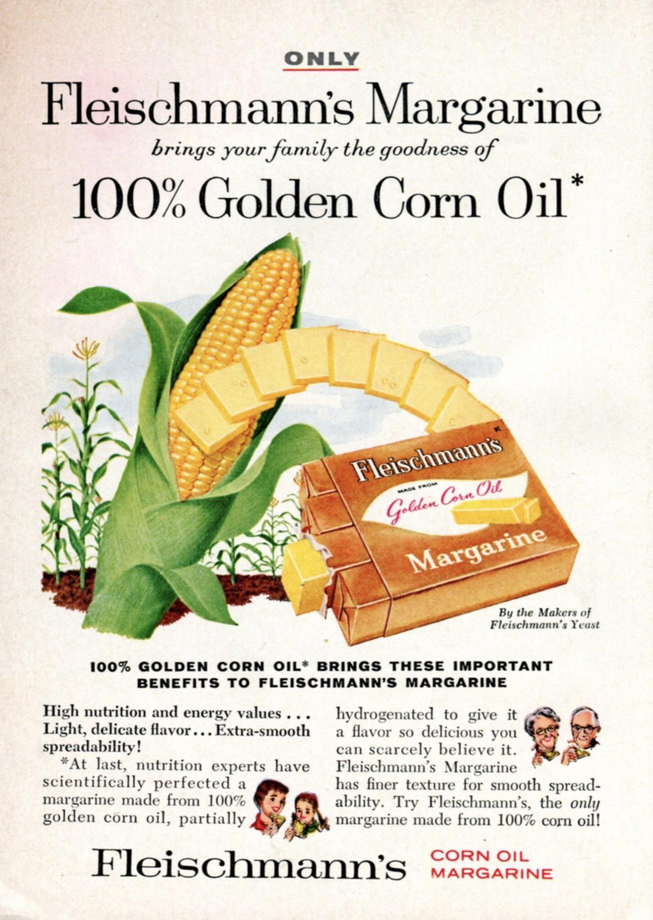 1960 Fleischmanns Corn Oil Margarine Advertising. - USLUCK