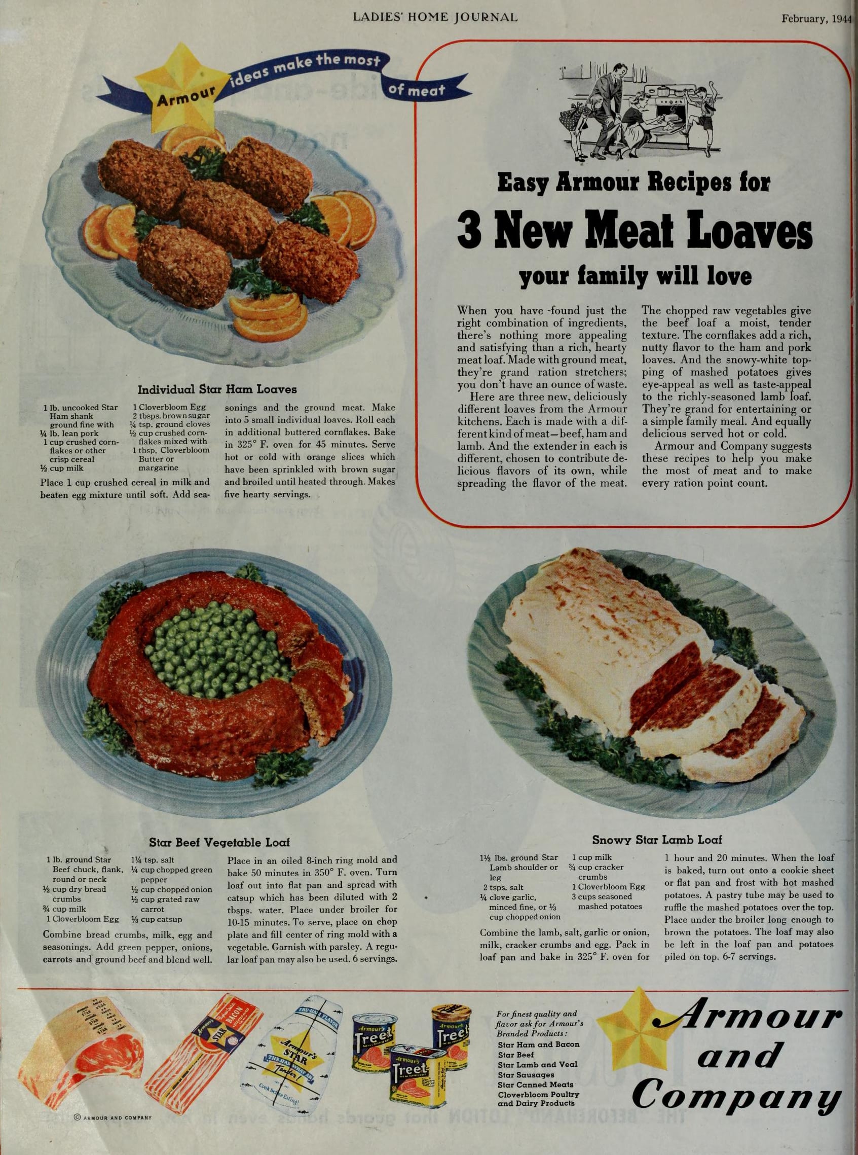 Armour's Meats "Make every ration point count" with recipes [1944] - USLUCK