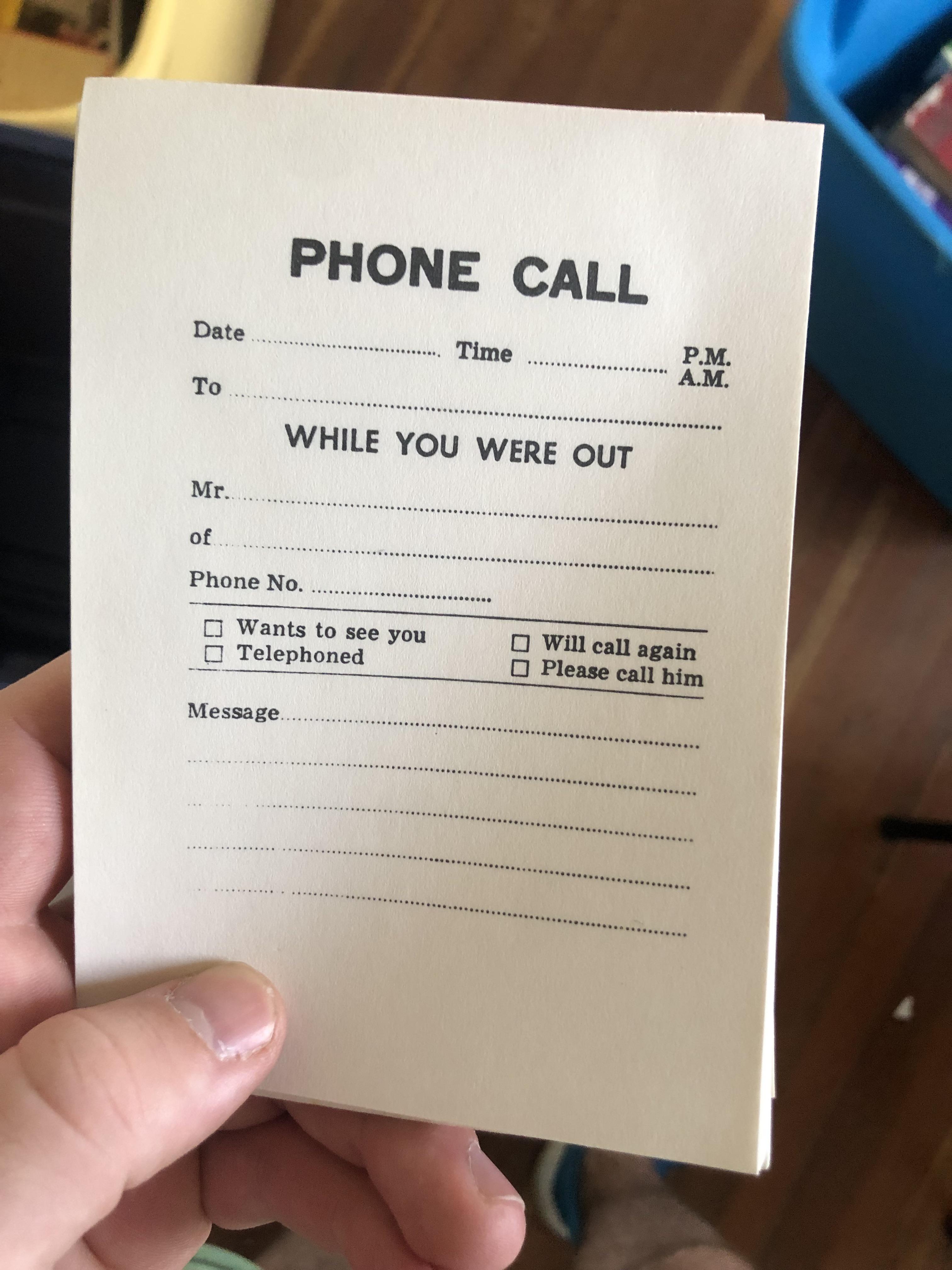 Old phone call memo pad - USLUCK