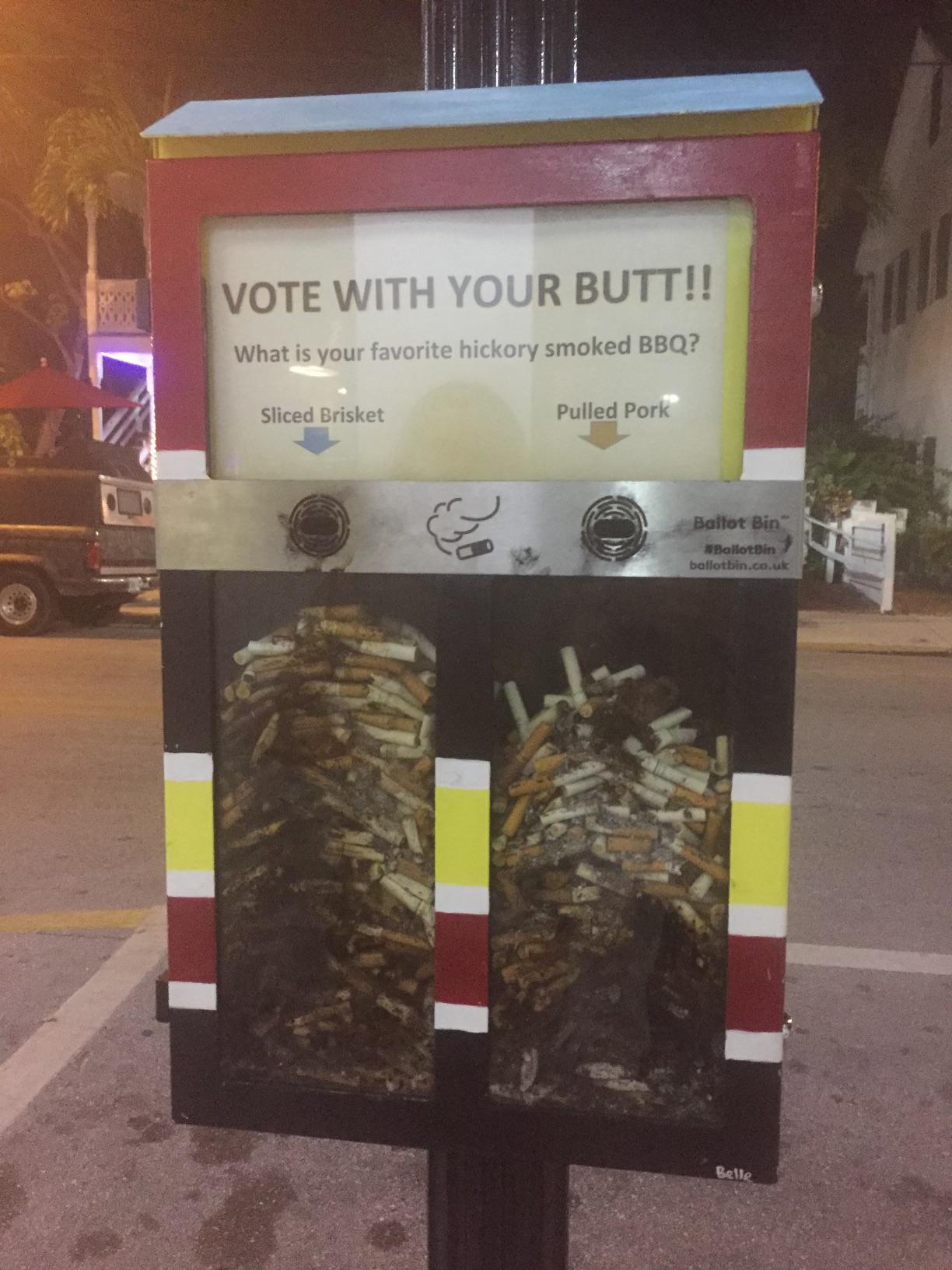 This cigarette butt voting poll - USLUCK