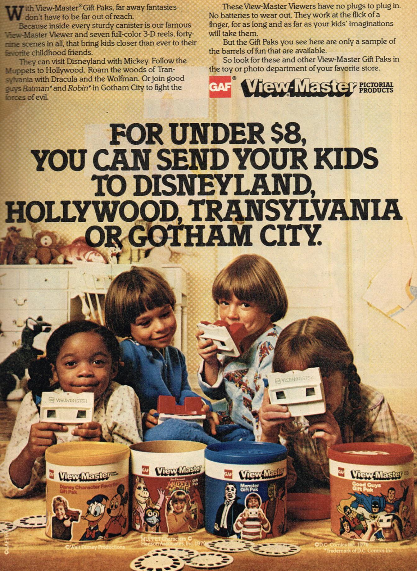 From Hollywood to Gotham City with Viewmaster. 1979 Ad. - USLUCK
