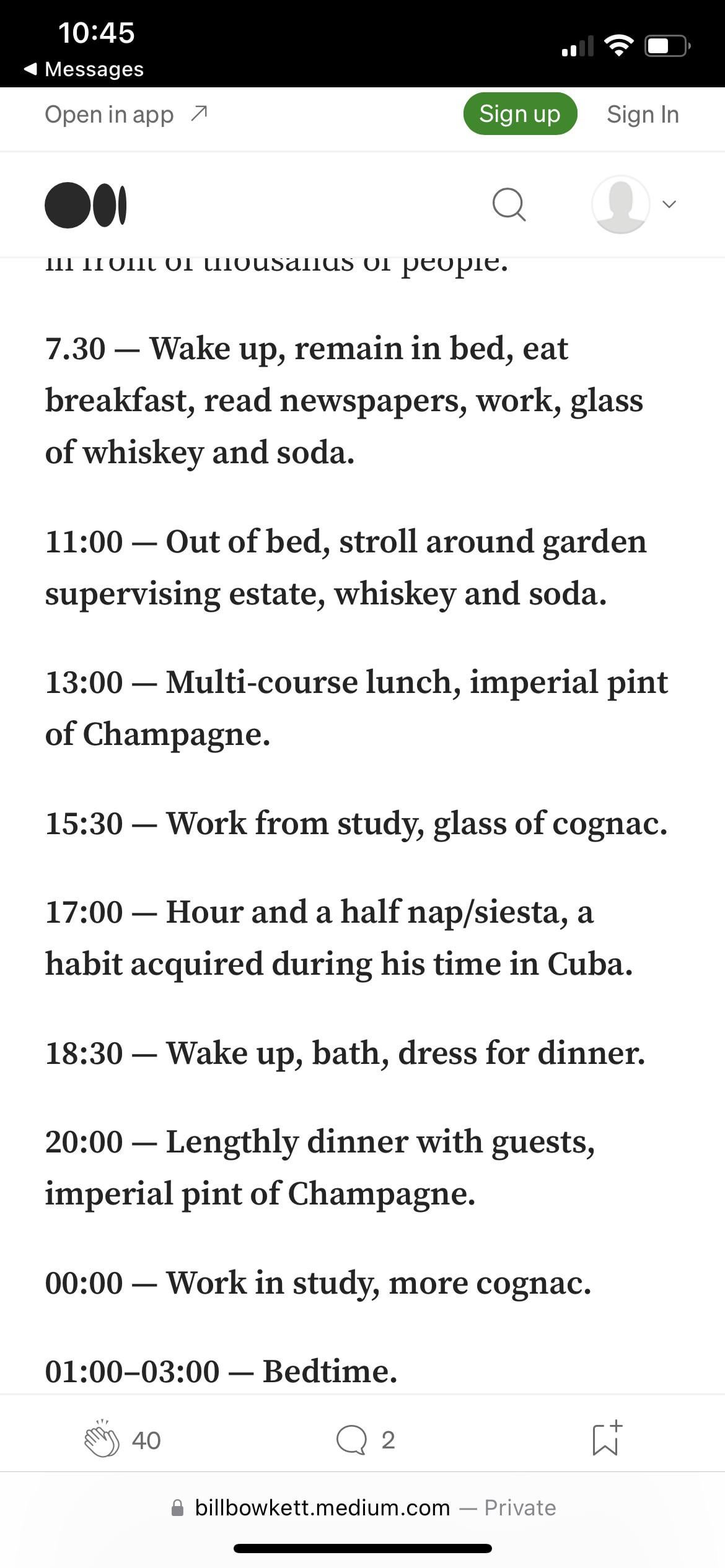 Winston Churchill’s Daily Routine. Both interesting, and gangster, as ...