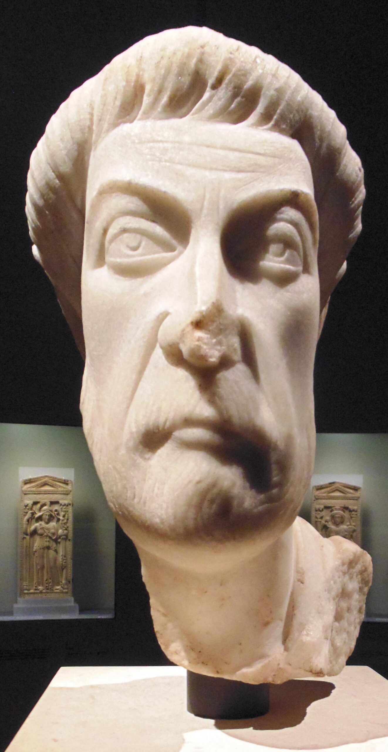 Marble bust of Eutropius, a 4th century Eastern Roman official who rose ...