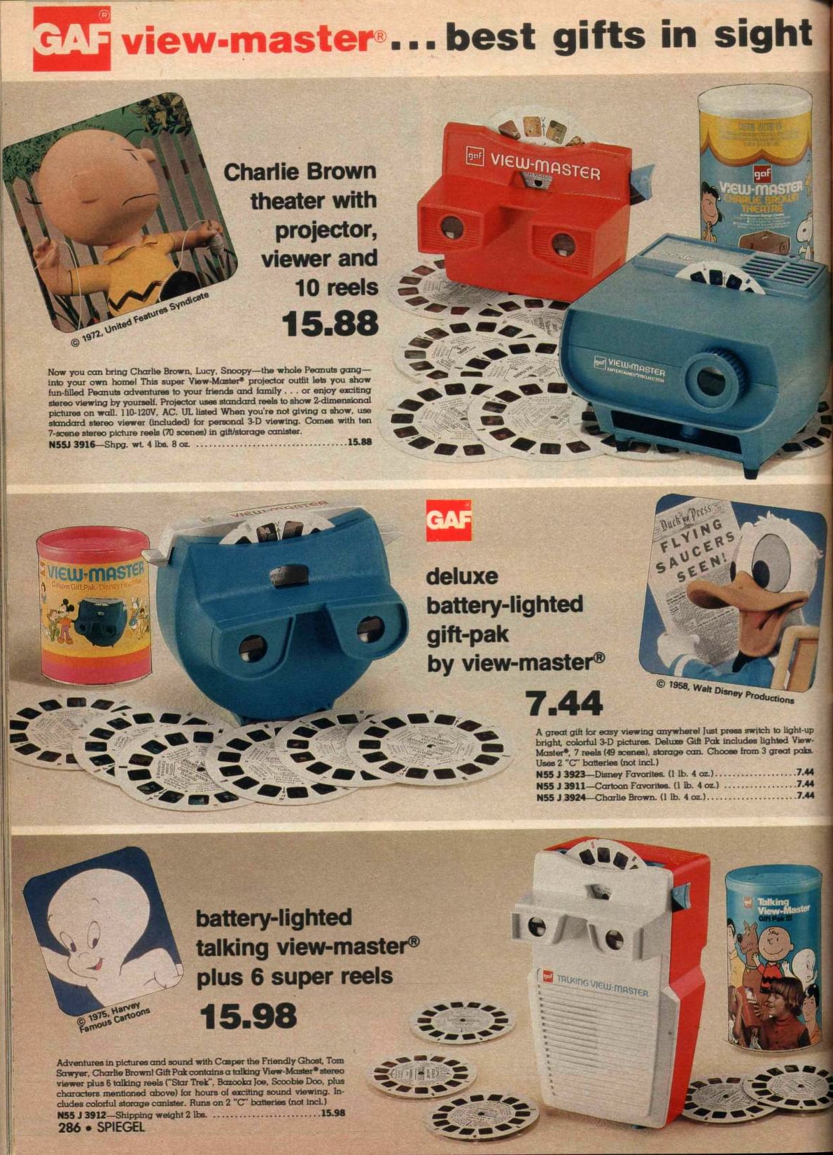 GAF Viewmaster - Spiegel Christmas Catalog, 1976 - USLUCK