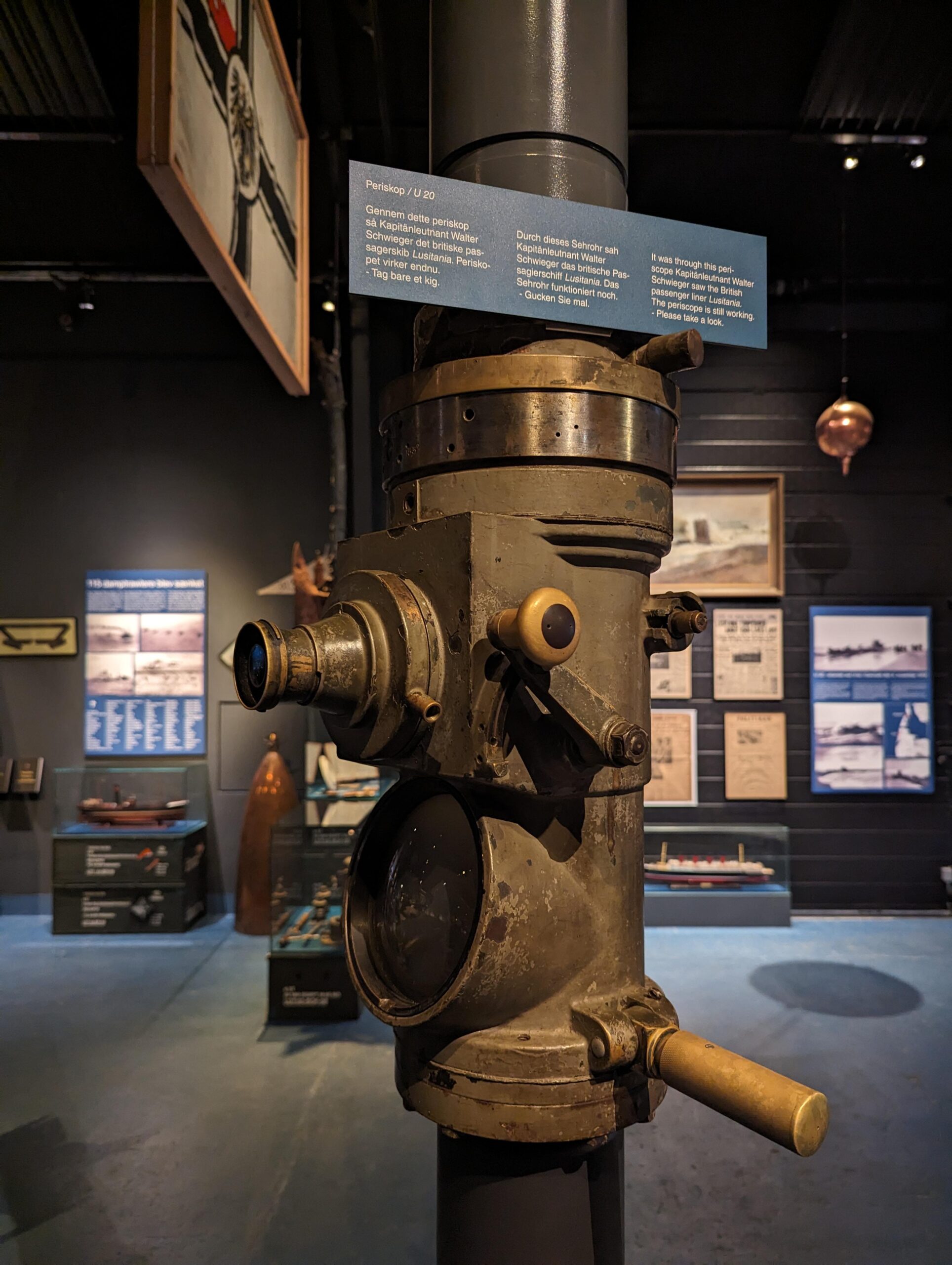 Periscope from U-20, the U-boat that sank Lusitania - Titanic's sister ...