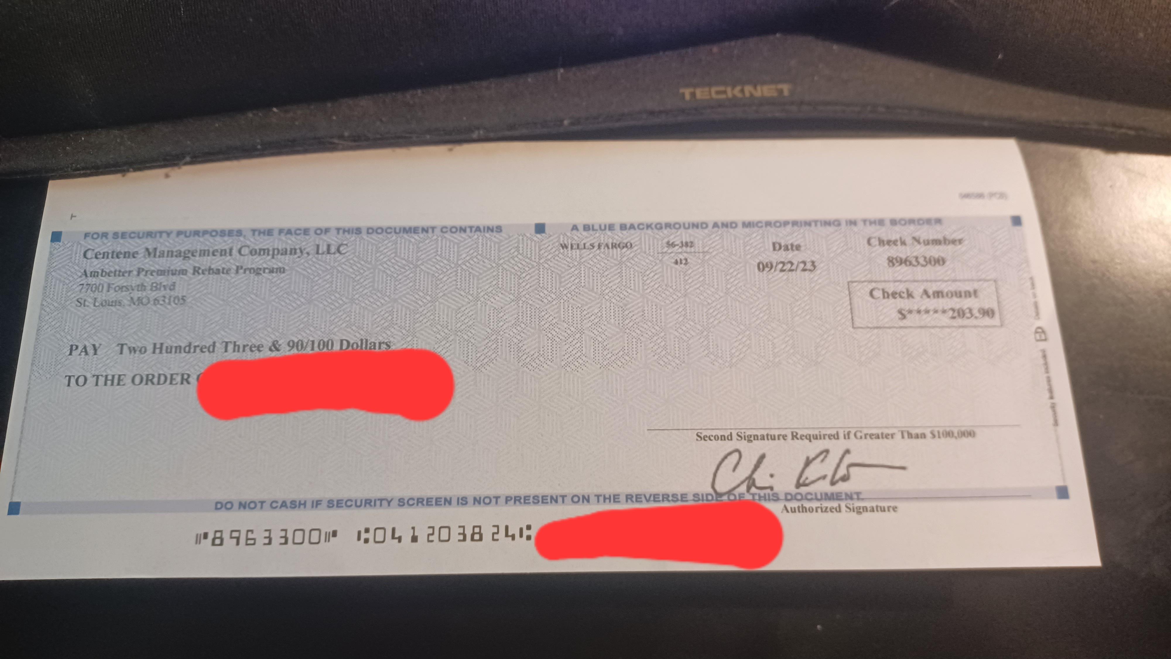 My health insurance sent me a refund because they didn't spent the ...