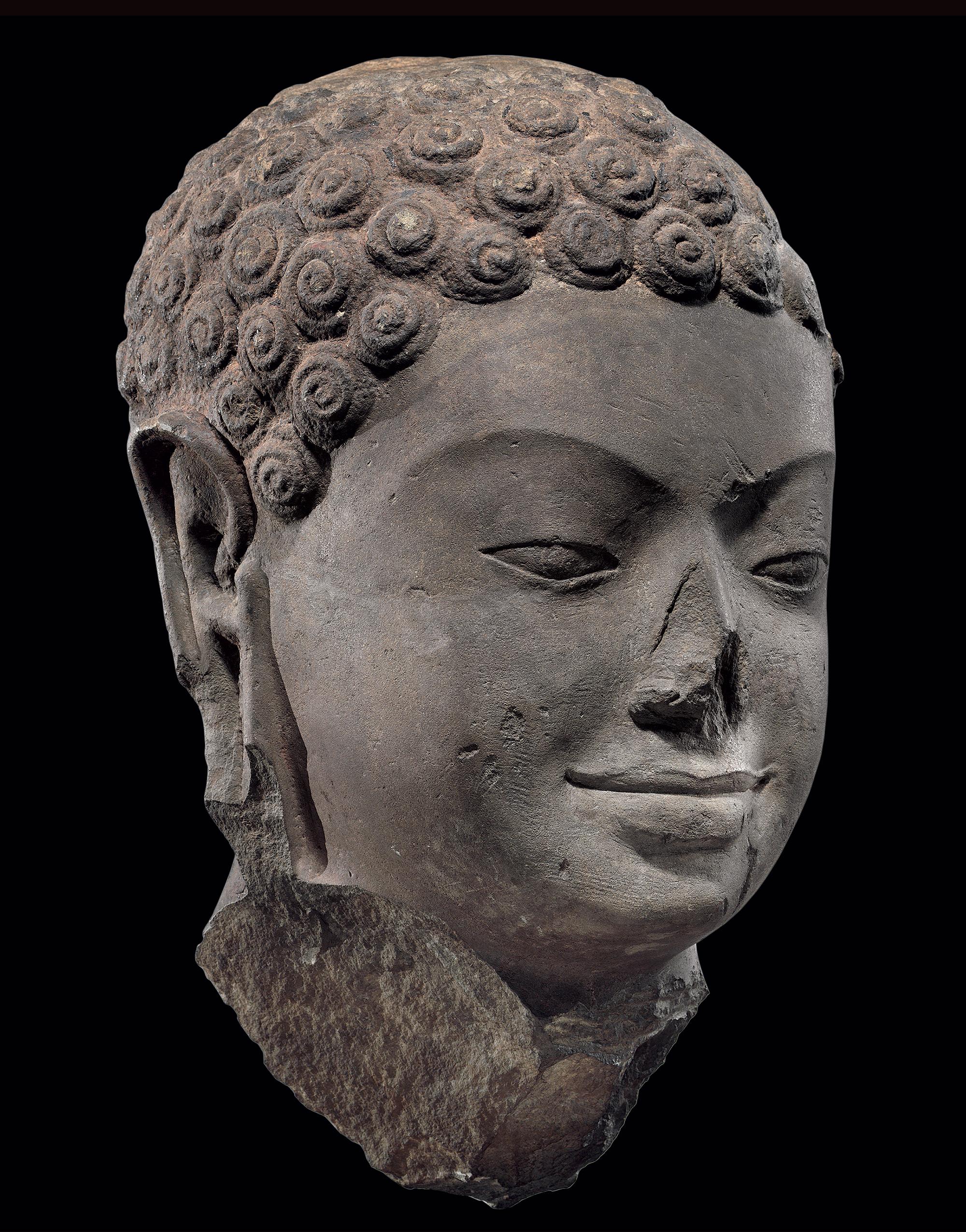 Head of Buddha. Cambodia, Kingdom of Chenla, 7th century AD [2000x2550 ...