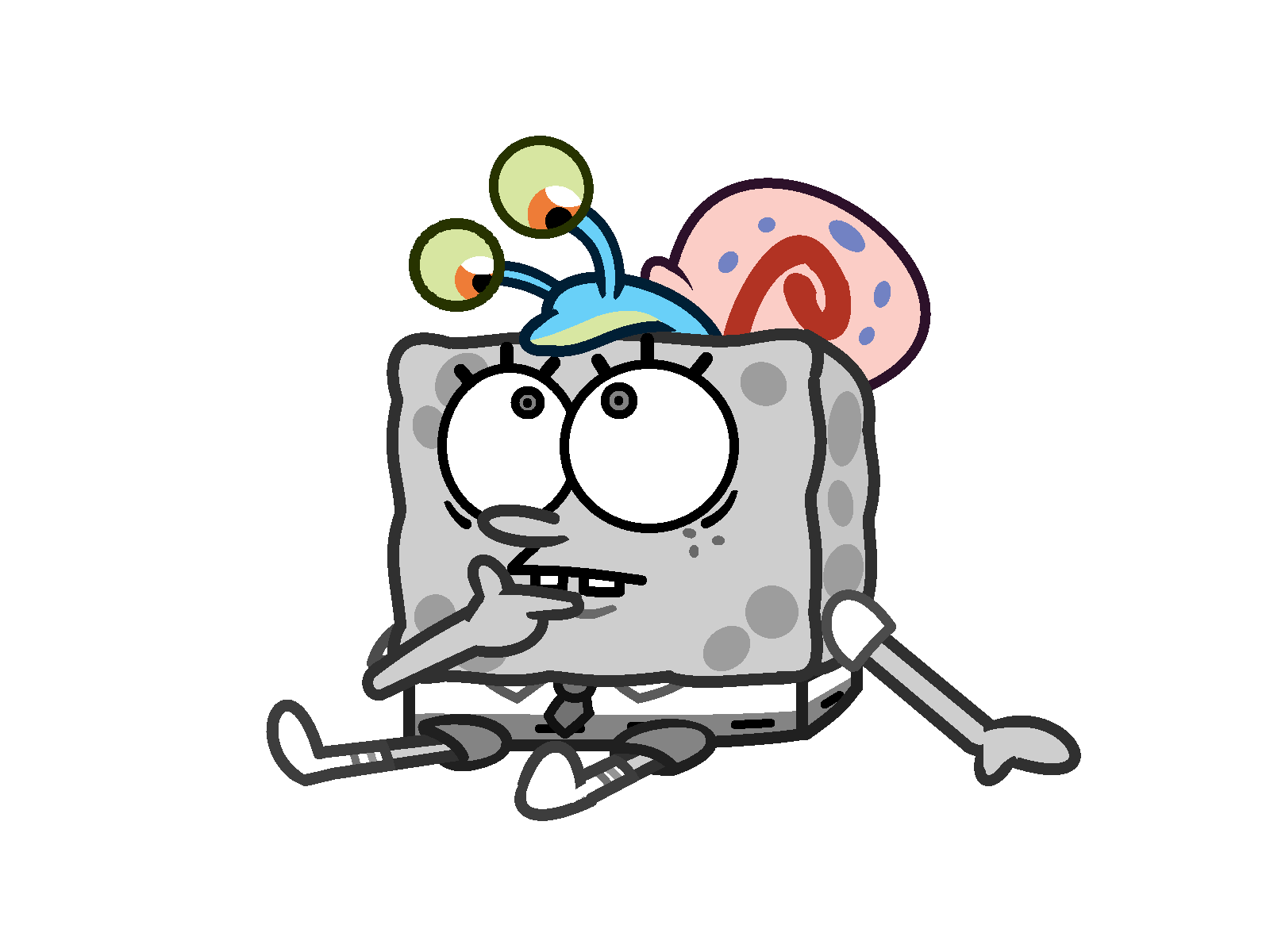 I drew weird Spongebob and Gary! "Is this snail... my pet..?" (Remember ...