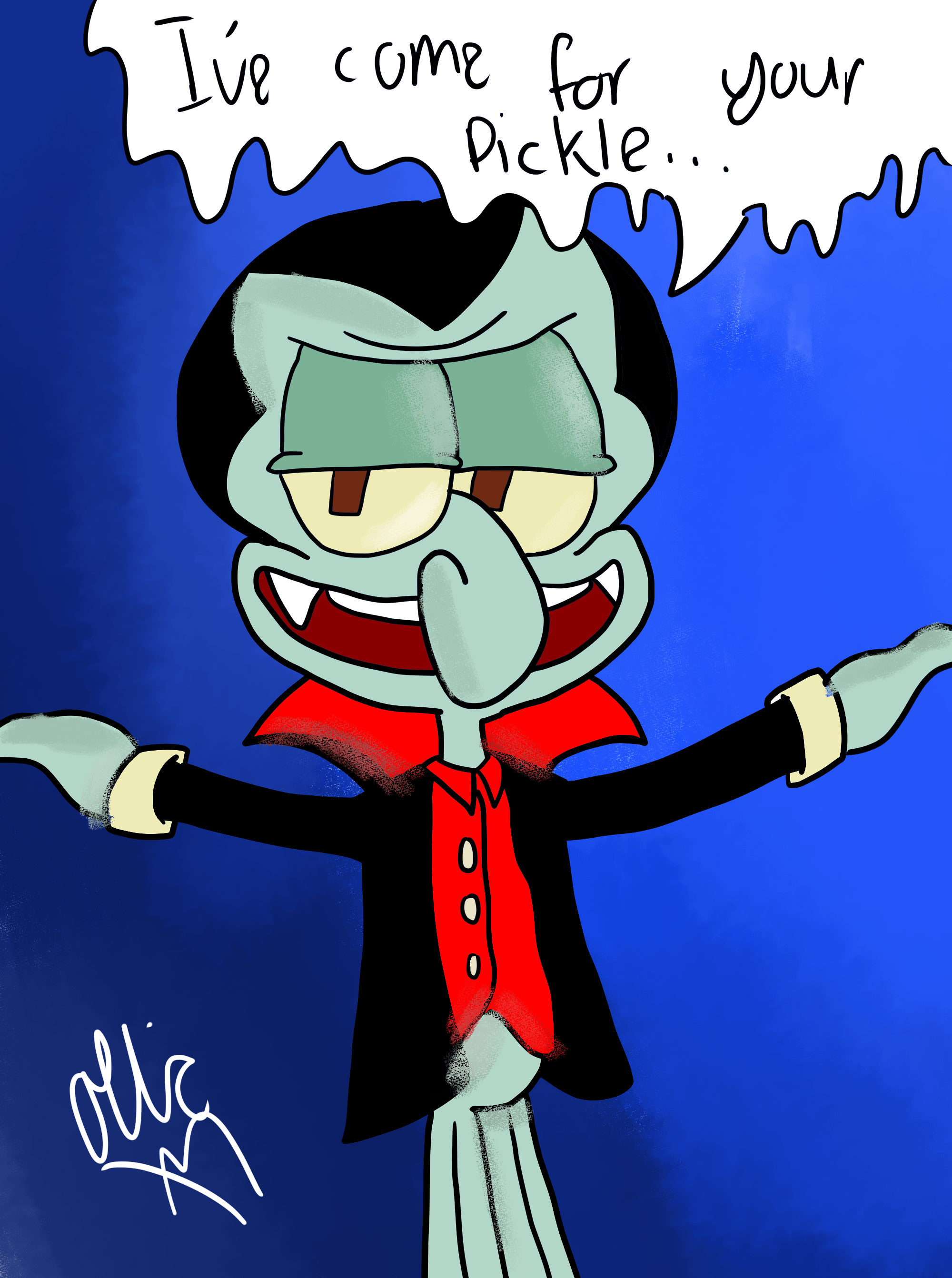 [OC] Squidward Halloween (SpongeBob SquarePants Fanart) - USLUCK