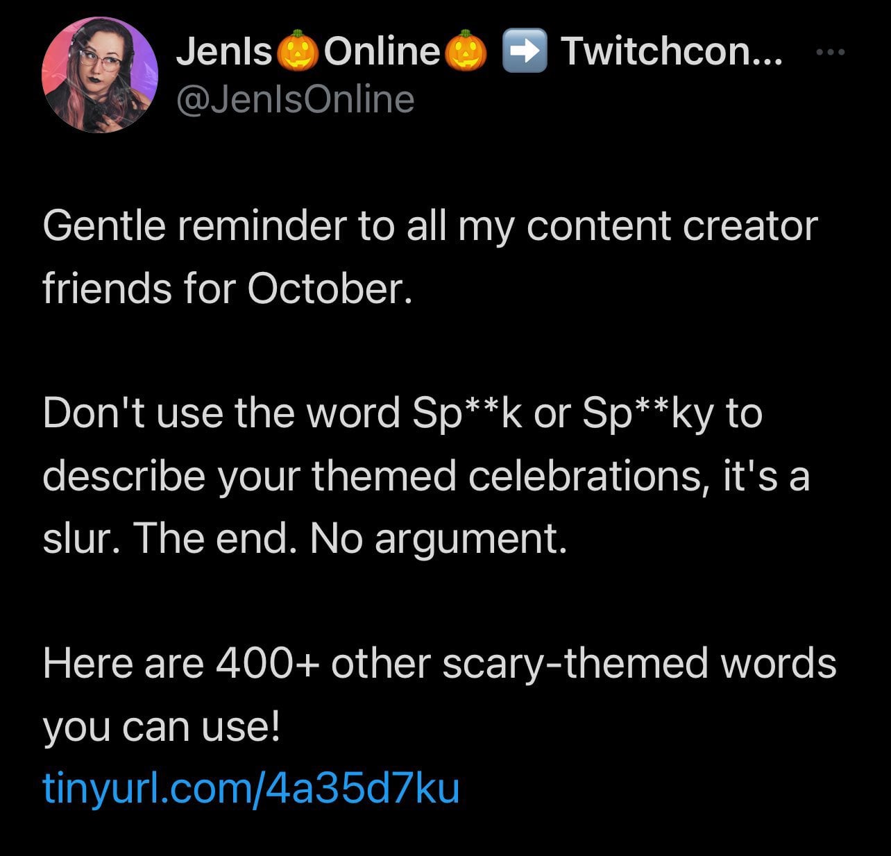 I'm pretty sure the term spook hasn't been used in a racist context for ...