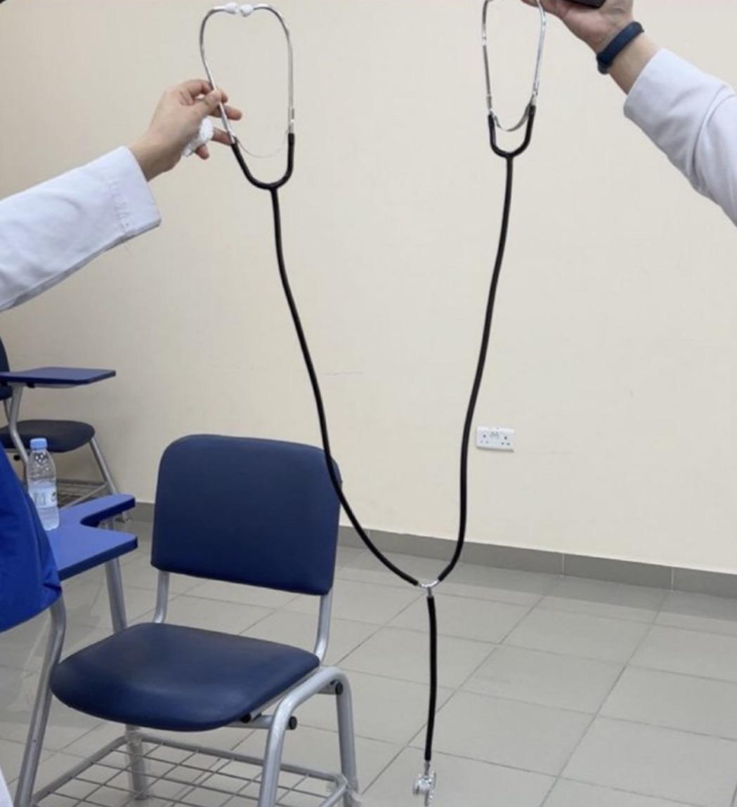 A dual stethoscope used to test students - USLUCK