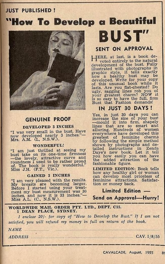 1955 How to Develop a Beautiful Bust (with genuine proof!) - USLUCK
