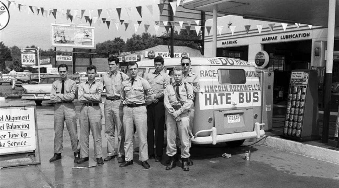 Members of the American Nazi Party, including driver John Patler ...