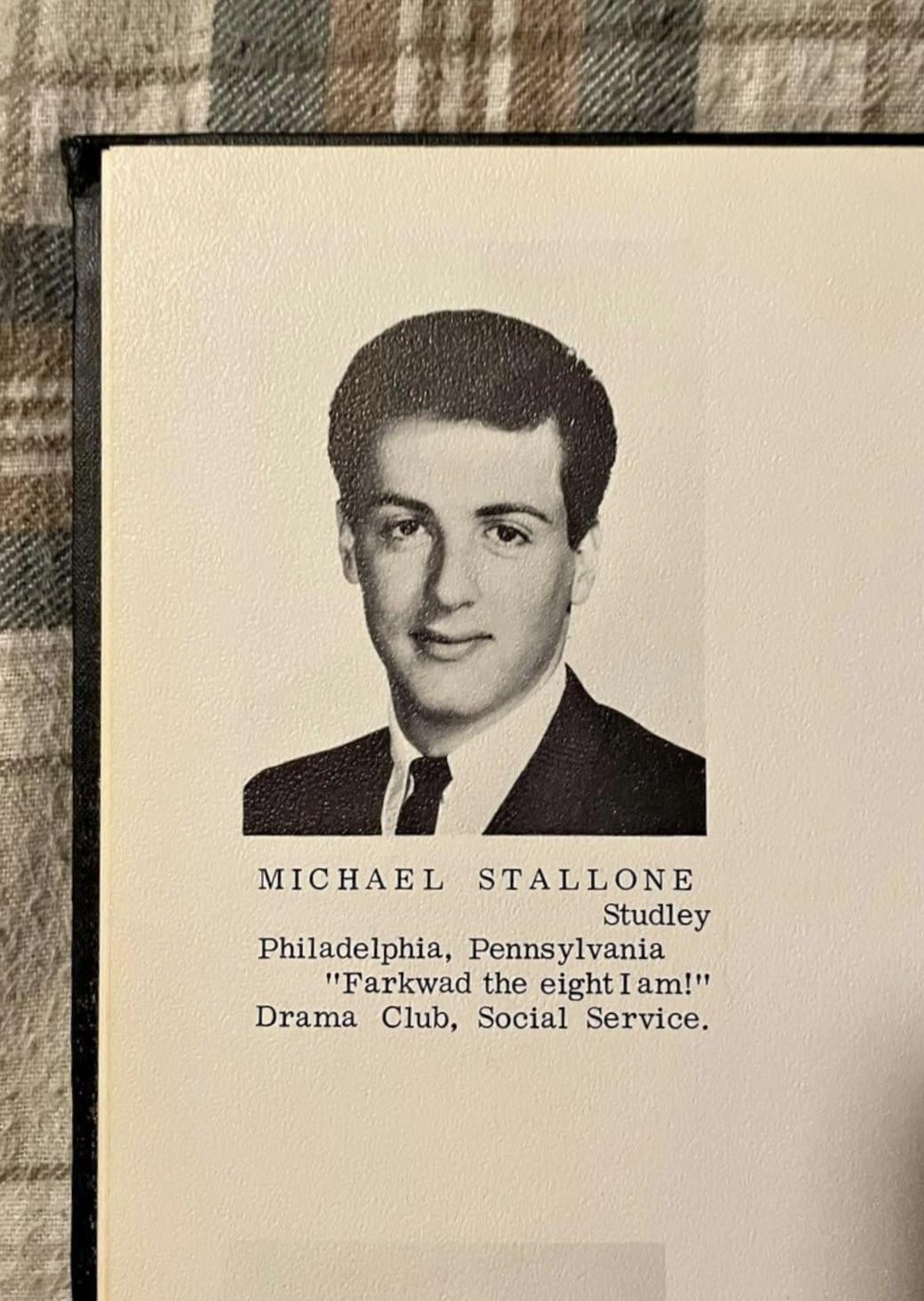 Yearbook Photo of 15-Year-Old Sylvester (Michael) Stallone from 1966 in ...