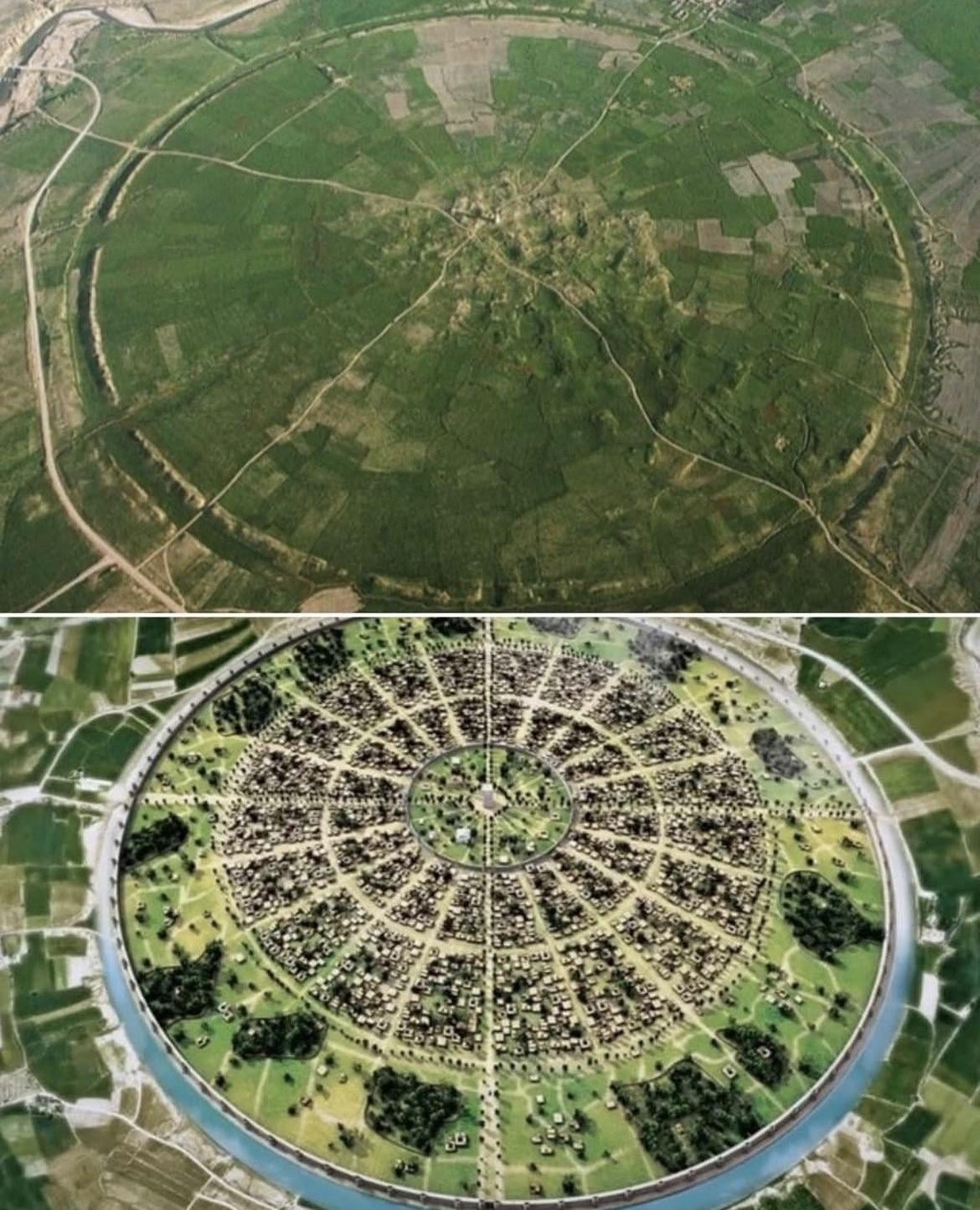 The Ancient Sassanian circular city of Gōr in Iran. Rebuilt in circular ...