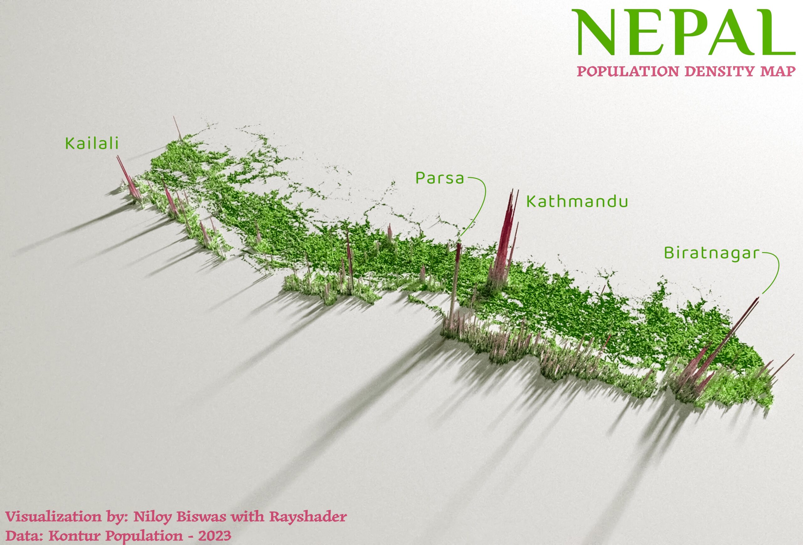 Oc Population Density Map Of Nepal Usluck