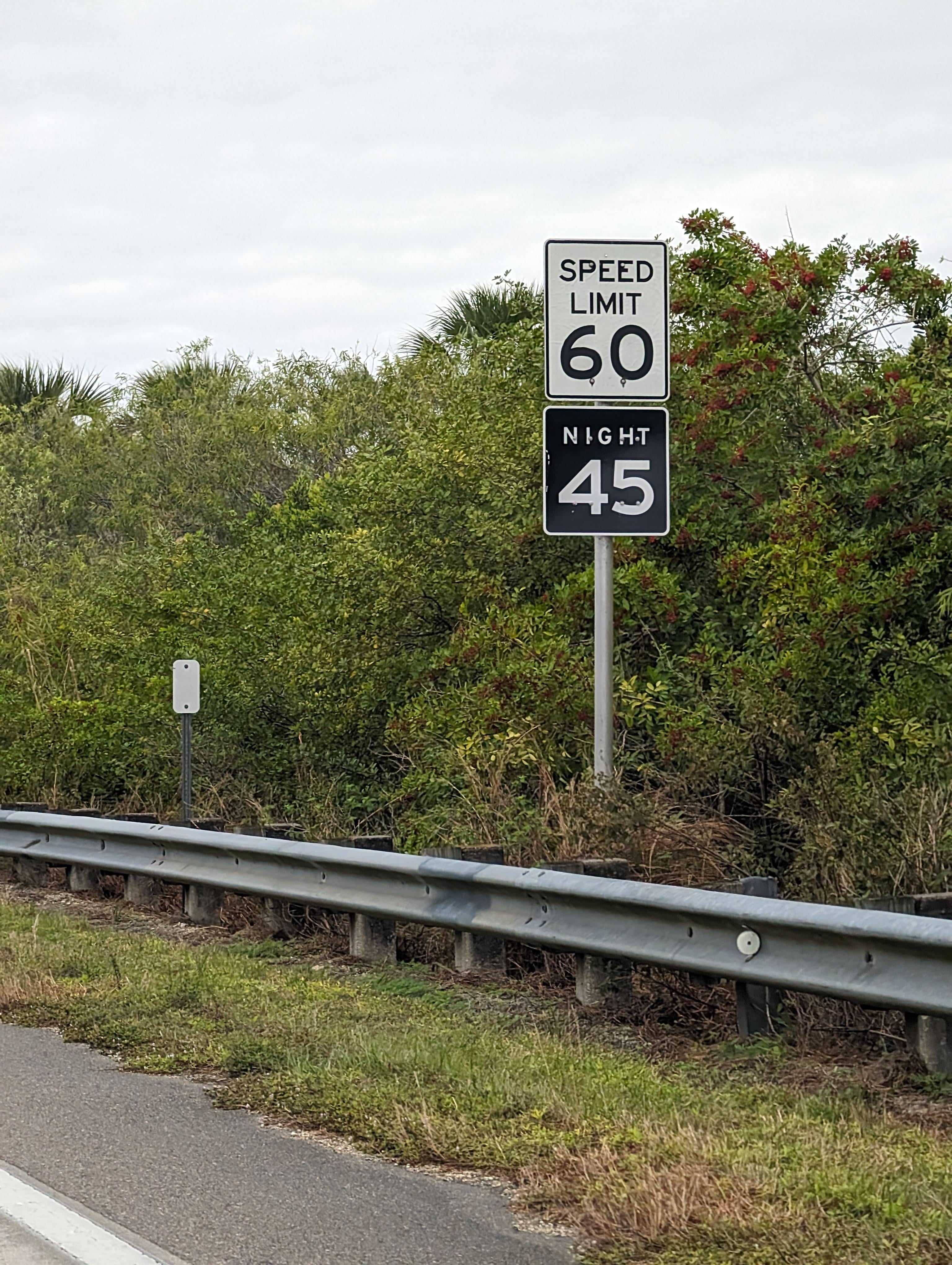 The speed limit driving across the Florida Everglades changes depending ...