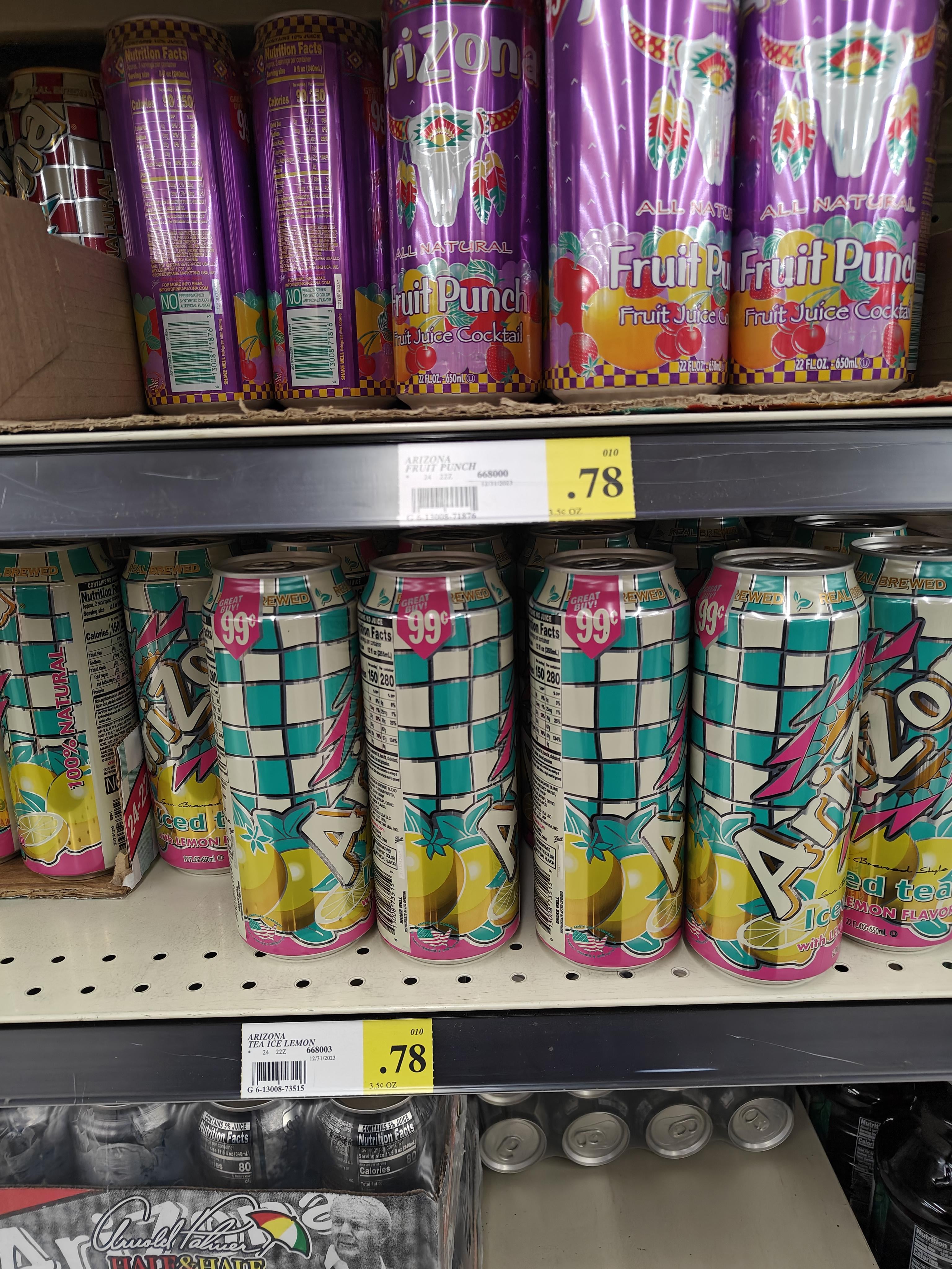 99c Arizona Iced Tea being sold for 78c - USLUCK