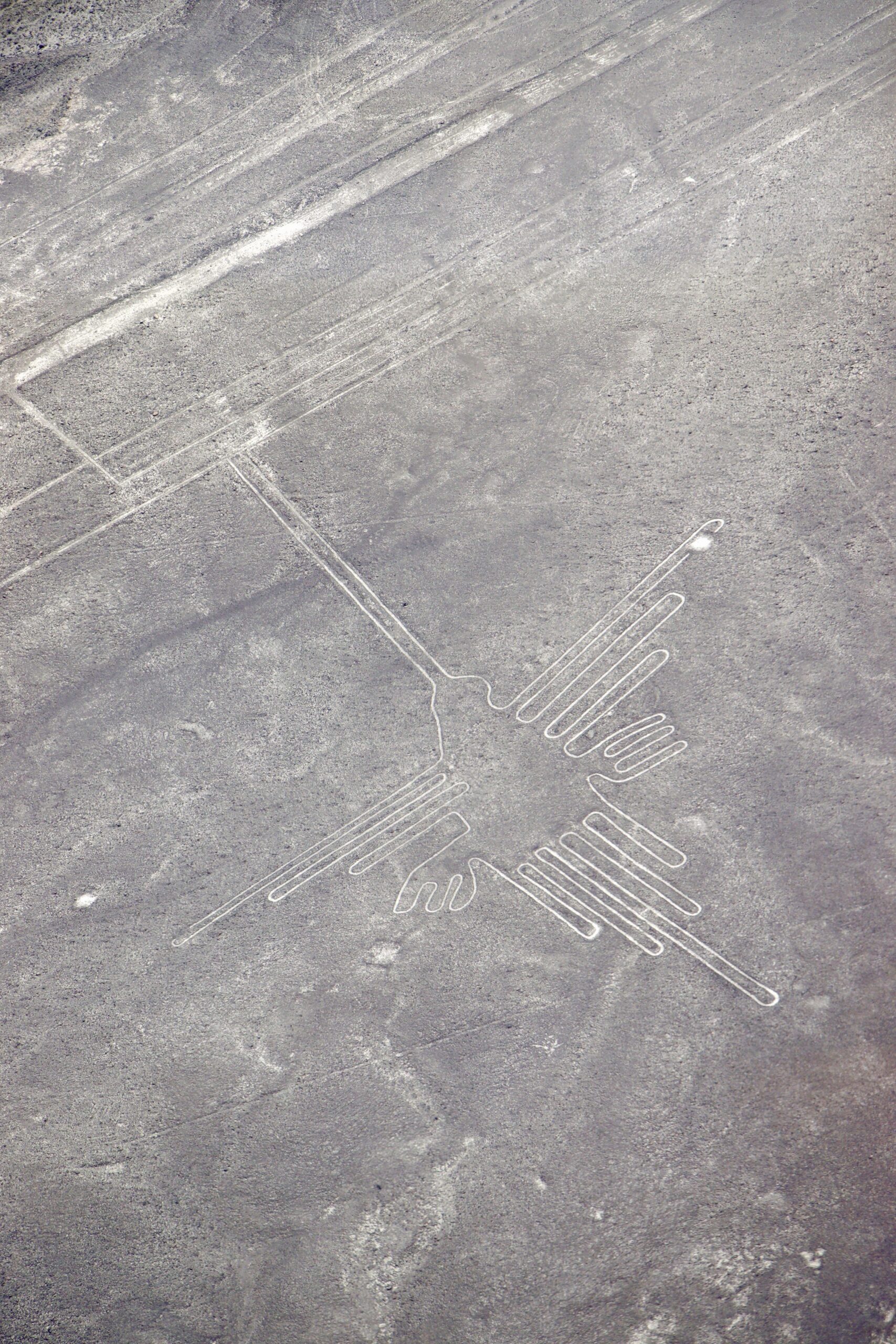 The Hummingbird at Nazca Lines. The Nasca Geoglyphs are among the world ...