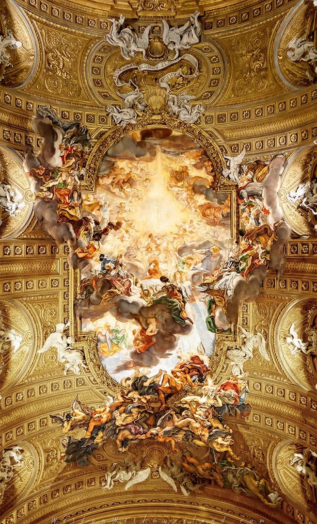 Il Gesu, Giovanni Battista Gaulli, 1660s, Rome. The "Triumph of the ...