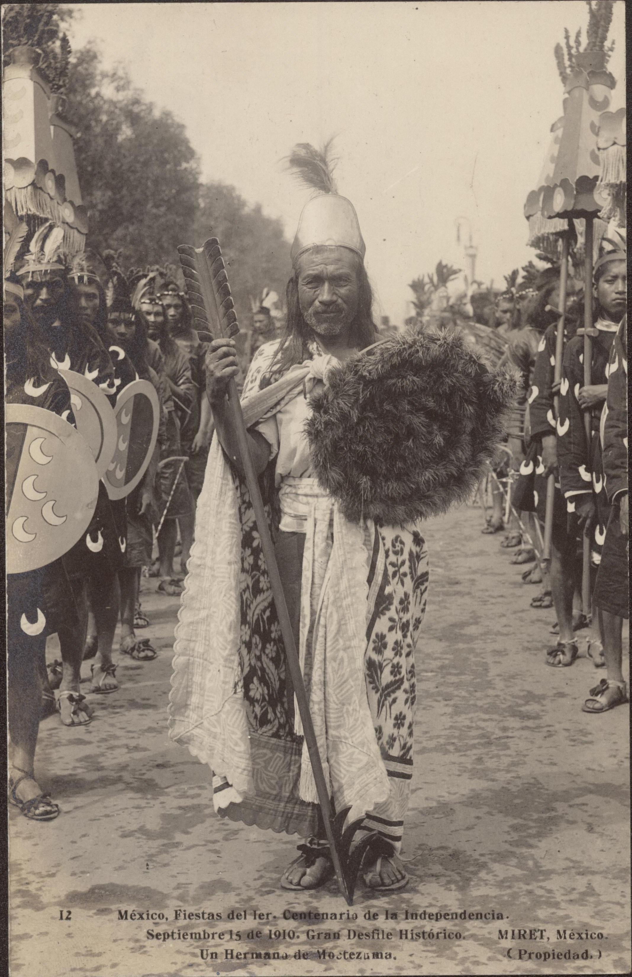 September 15 of 1910, a Nahuatl native dresses up as one of Moctezuma ...