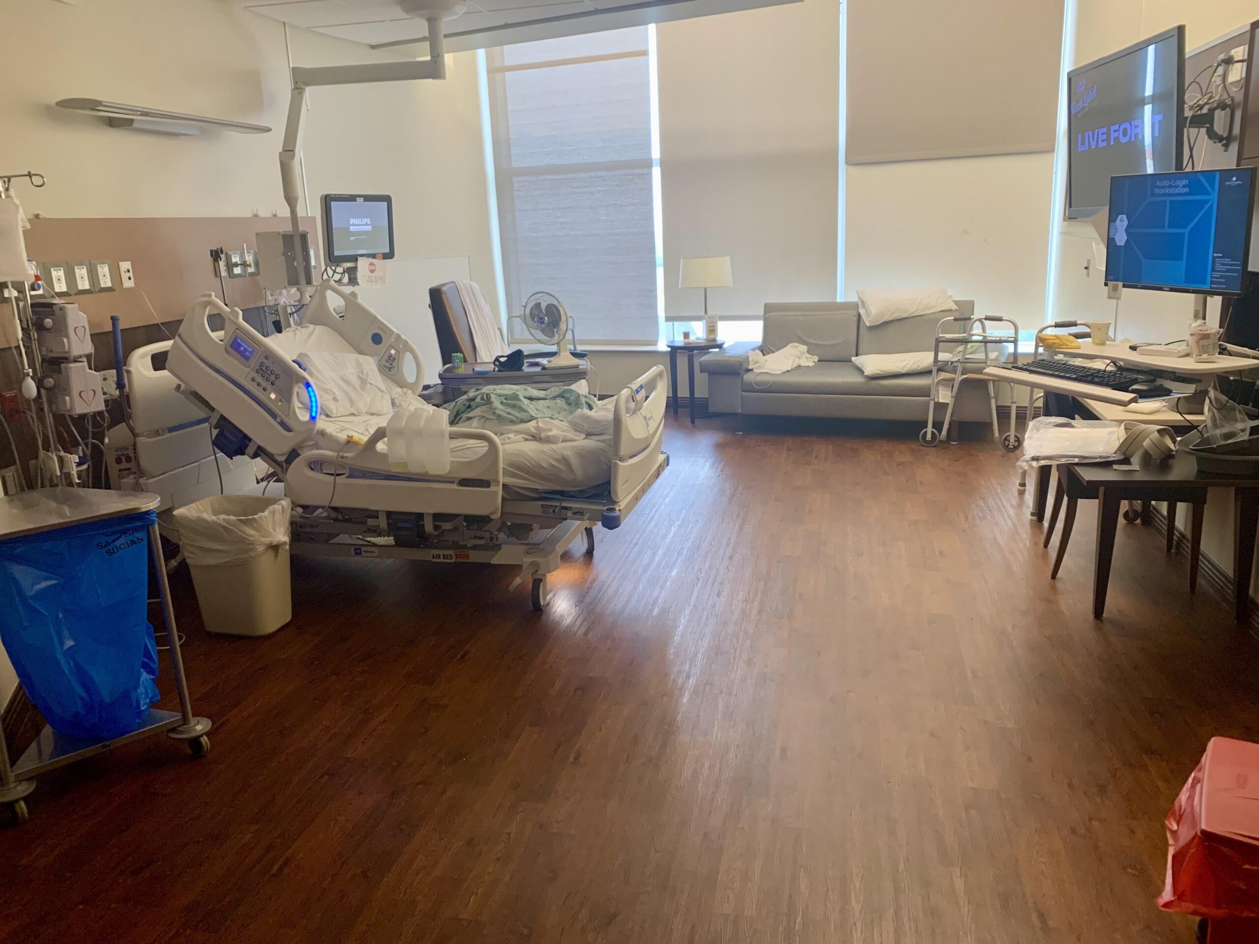 The size of the hospital room I just spent 13 days in (Baylor Heart ...