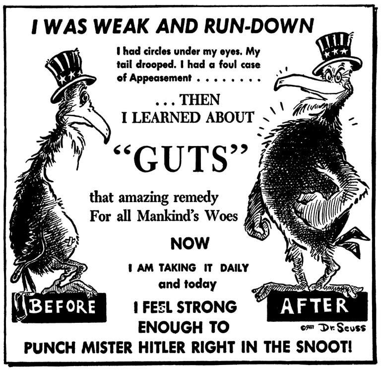 A vintage "soyjak vs. chad" meme from WW2 America - USLUCK