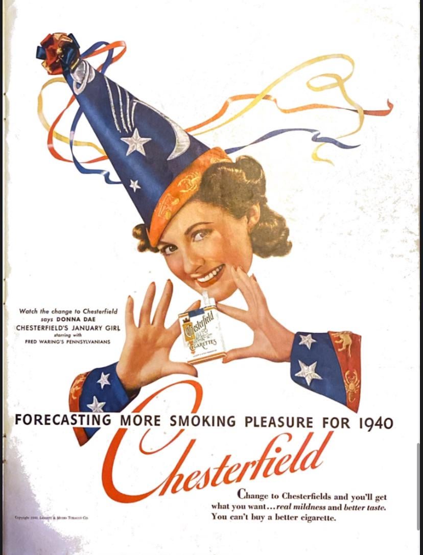1940s Chesterfield Ad (From 1940s Times Magazine) - USLUCK