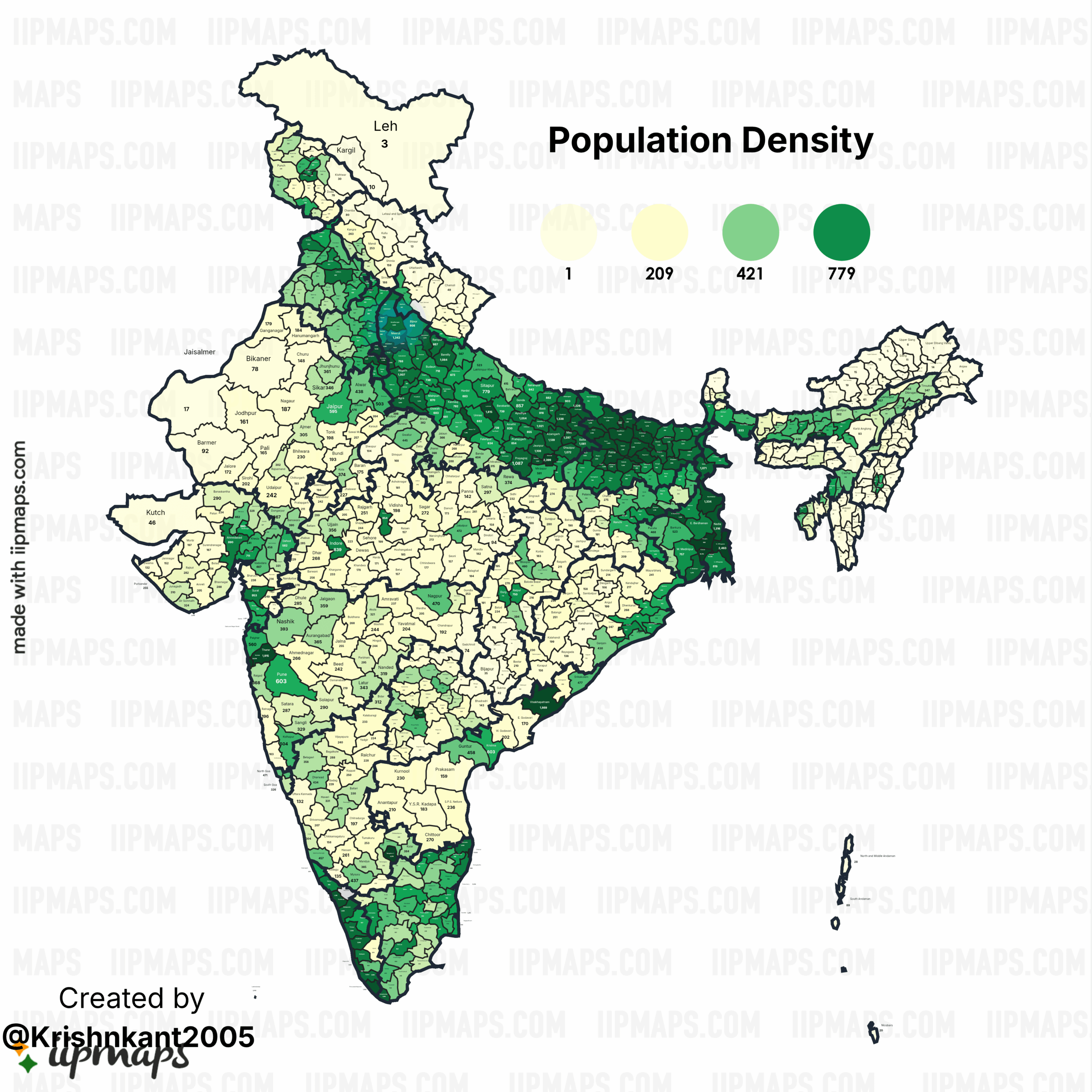 Oc Population Density Map Of India District Wise Usluck
