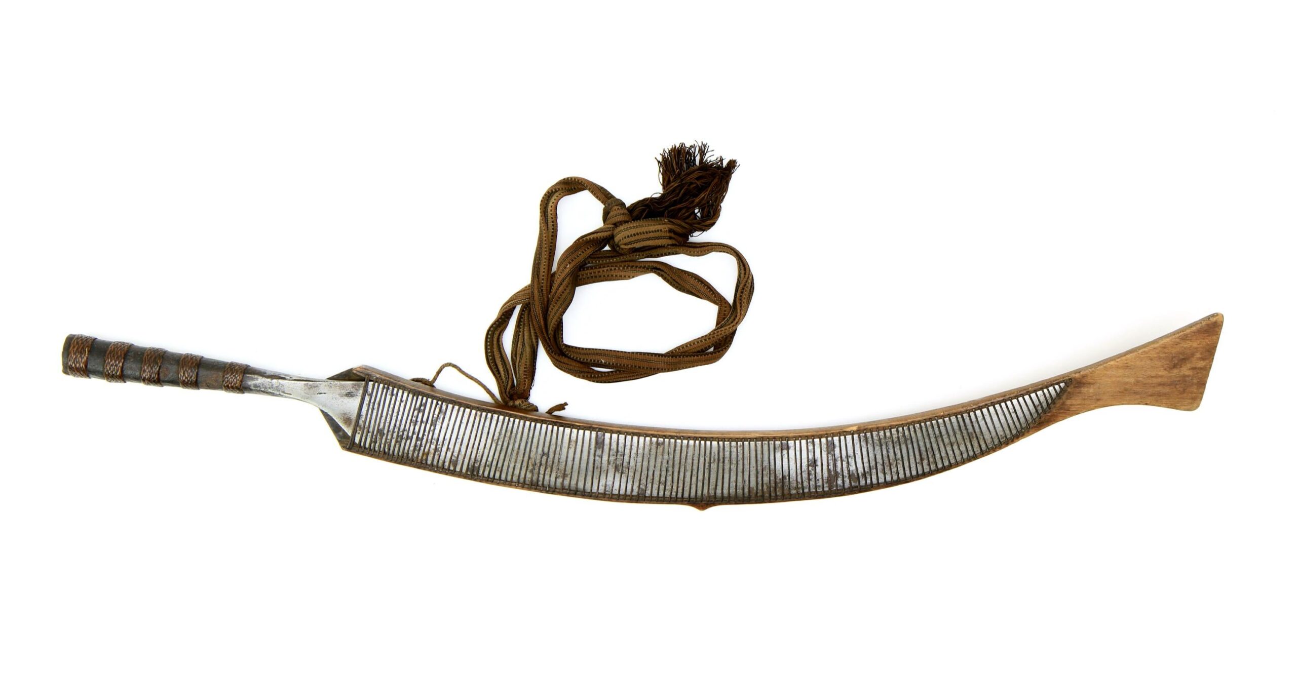 A lalaw sword in a wood and silk scabbard. Atayal Tribe, Taiwan, 1800's ...