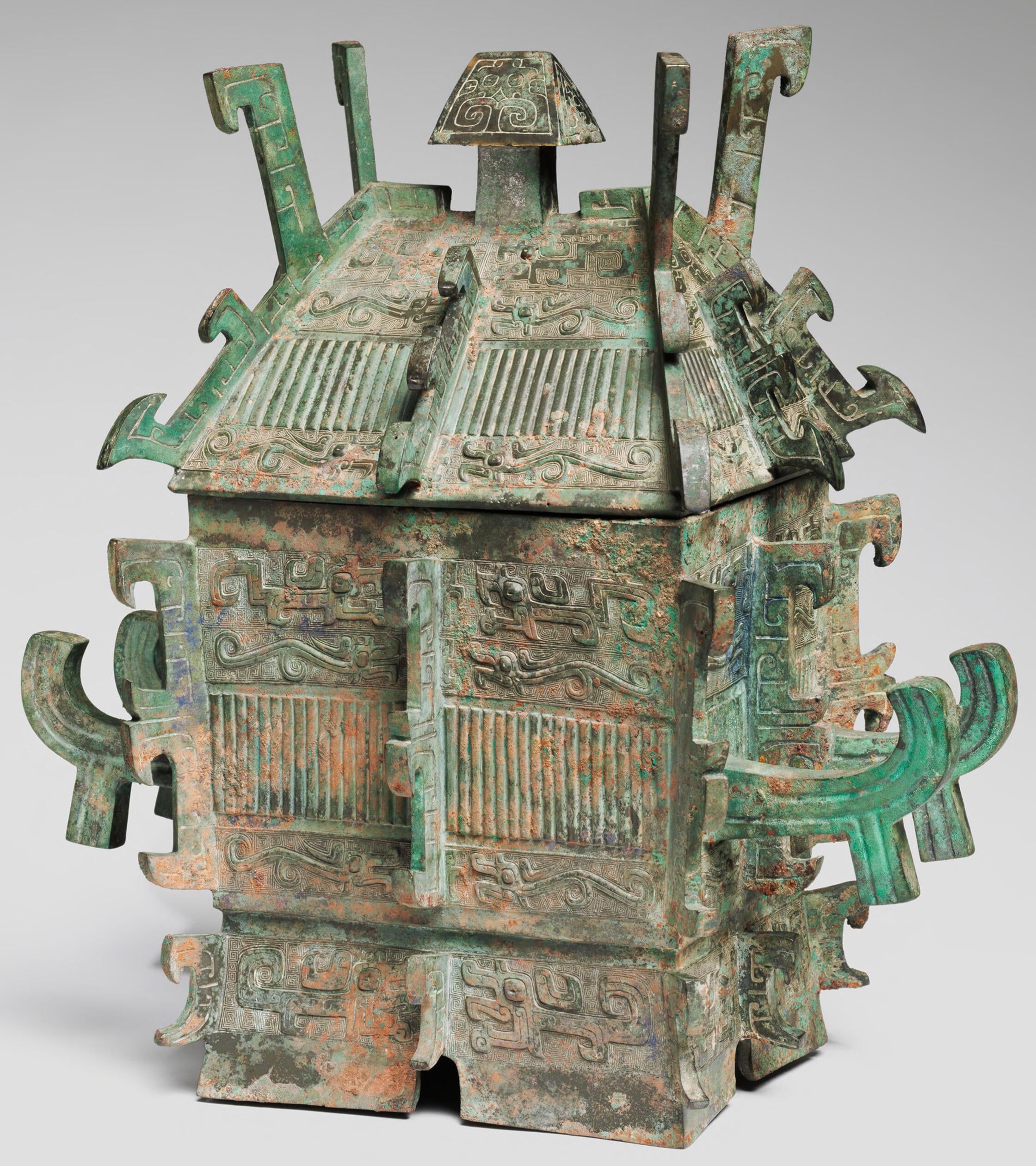 Bronze wine vessel with protrusions. China, 11th-10th century BC ...