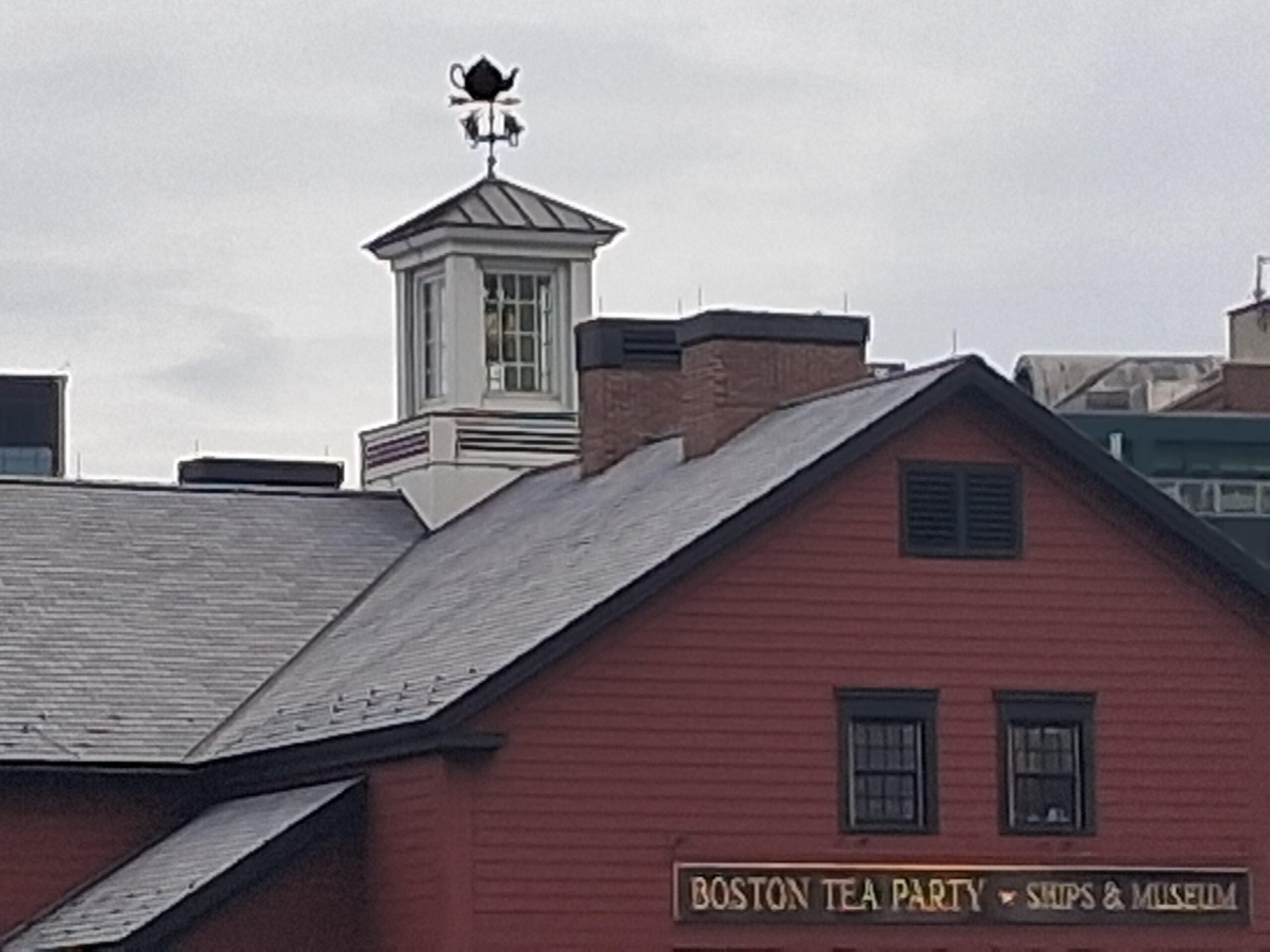 The weathervane on top of the Boston Tea Party Museum is a teapot. - USLUCK