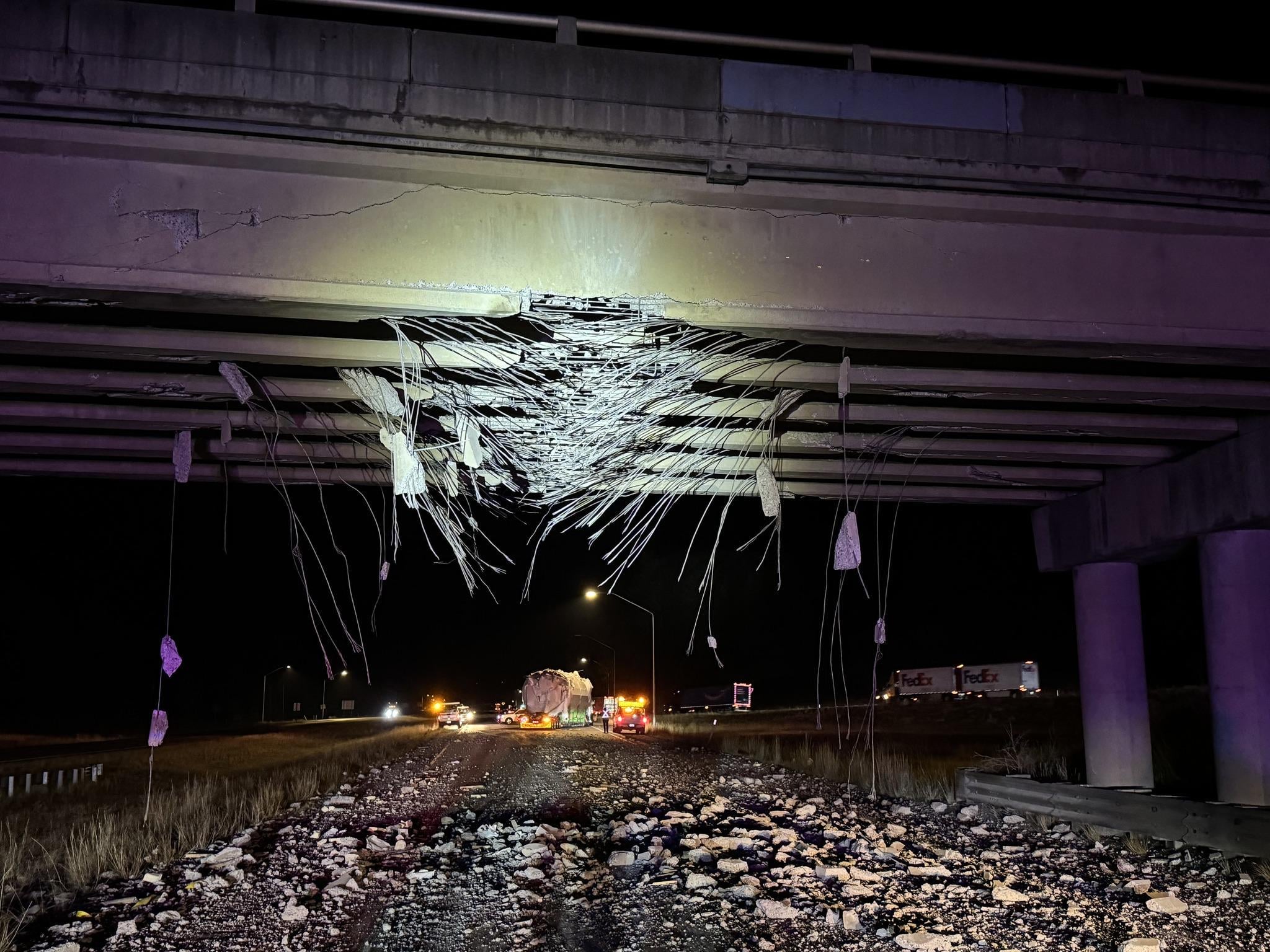 Oversized and overheight Load destroys overpass. Bridge cannot be ...