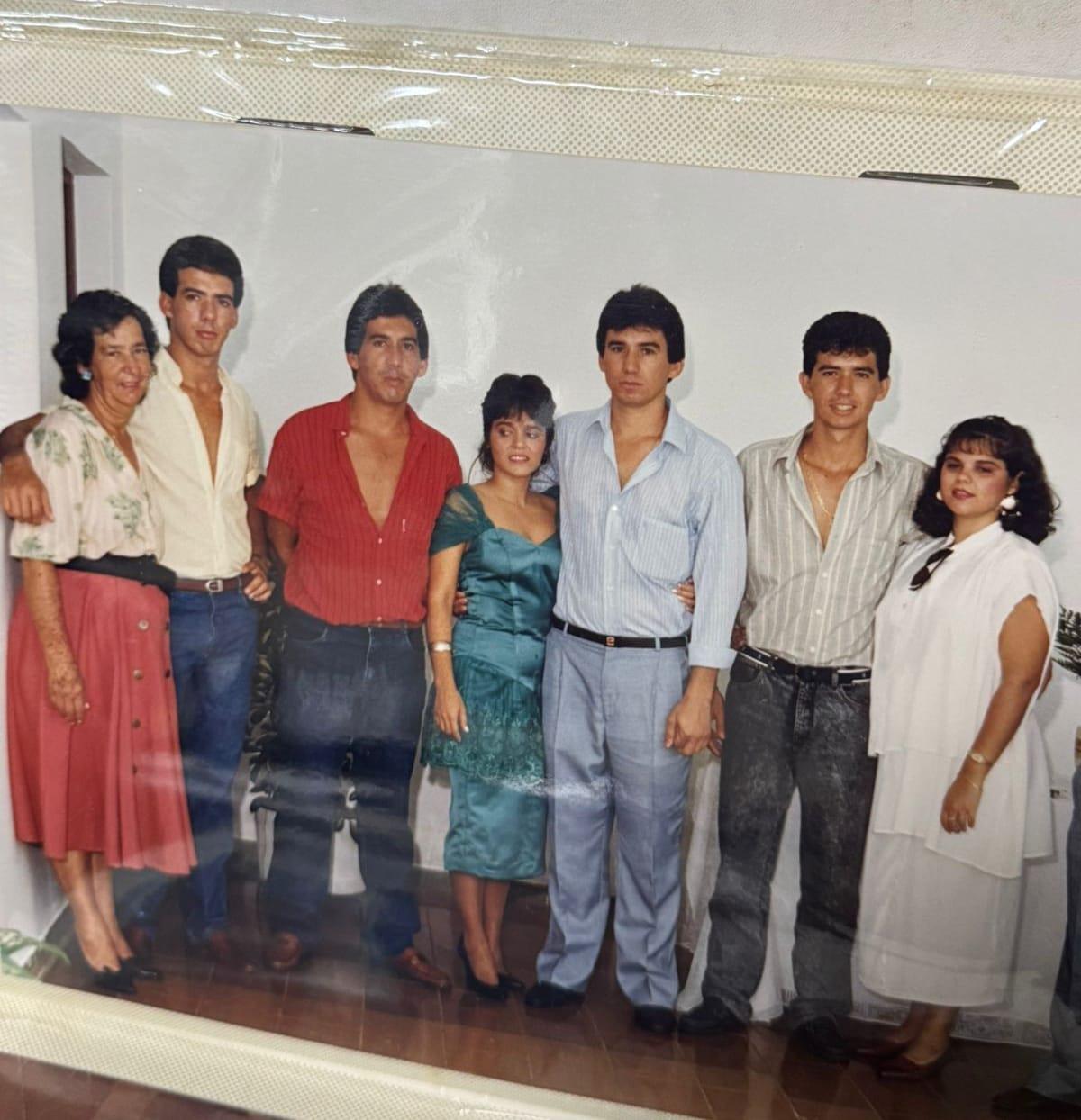 Wedding family photo, 1984/1985, Brazil. My father (in red), my three ...