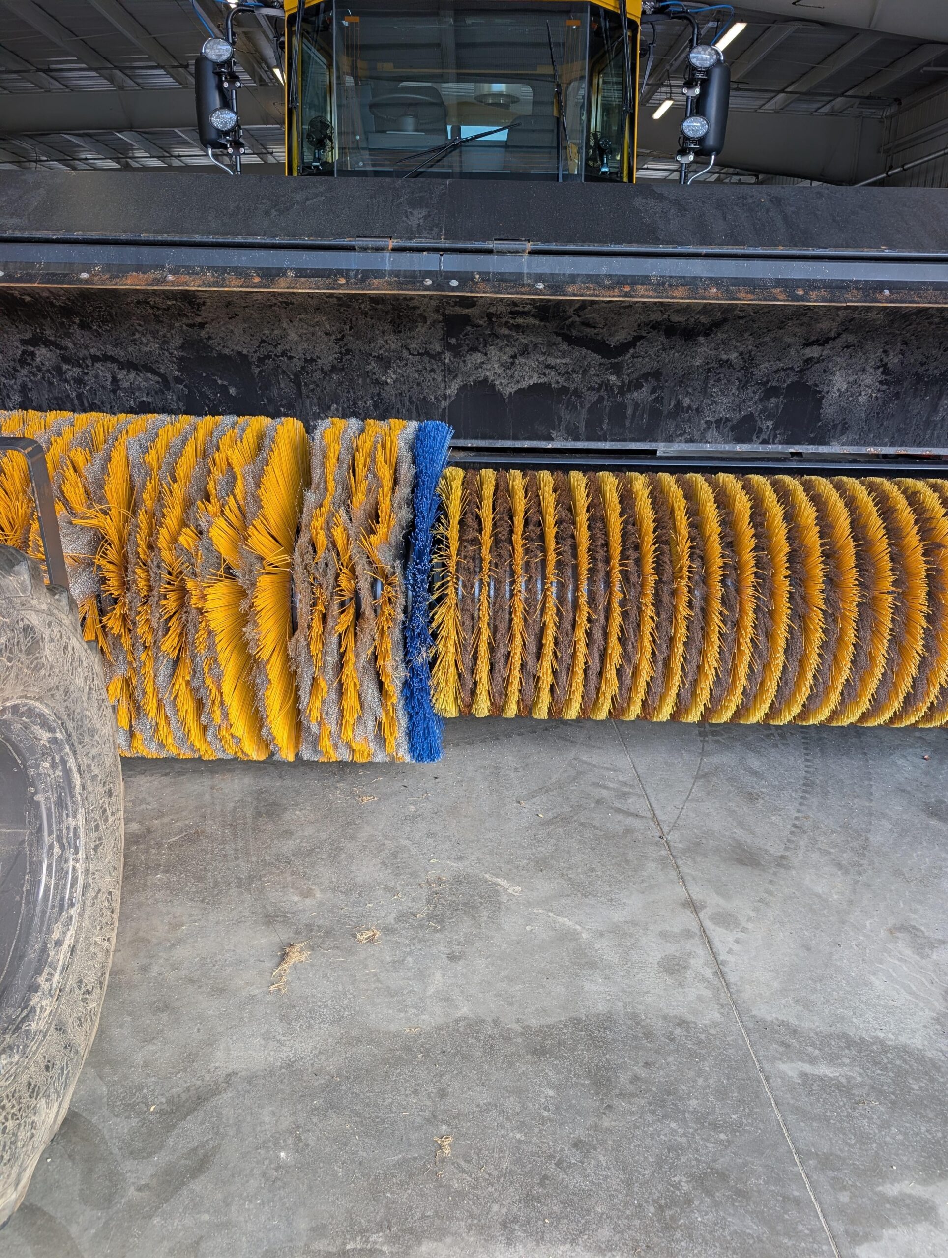 New broom core (left side) compared to old core (right side) after a ...