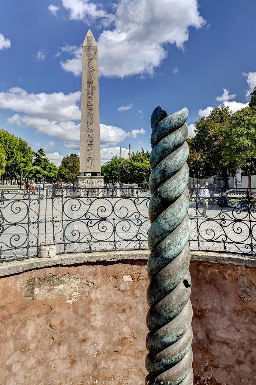 The Greek Serpentine Column that commemorated the Battle of Platea, and ...