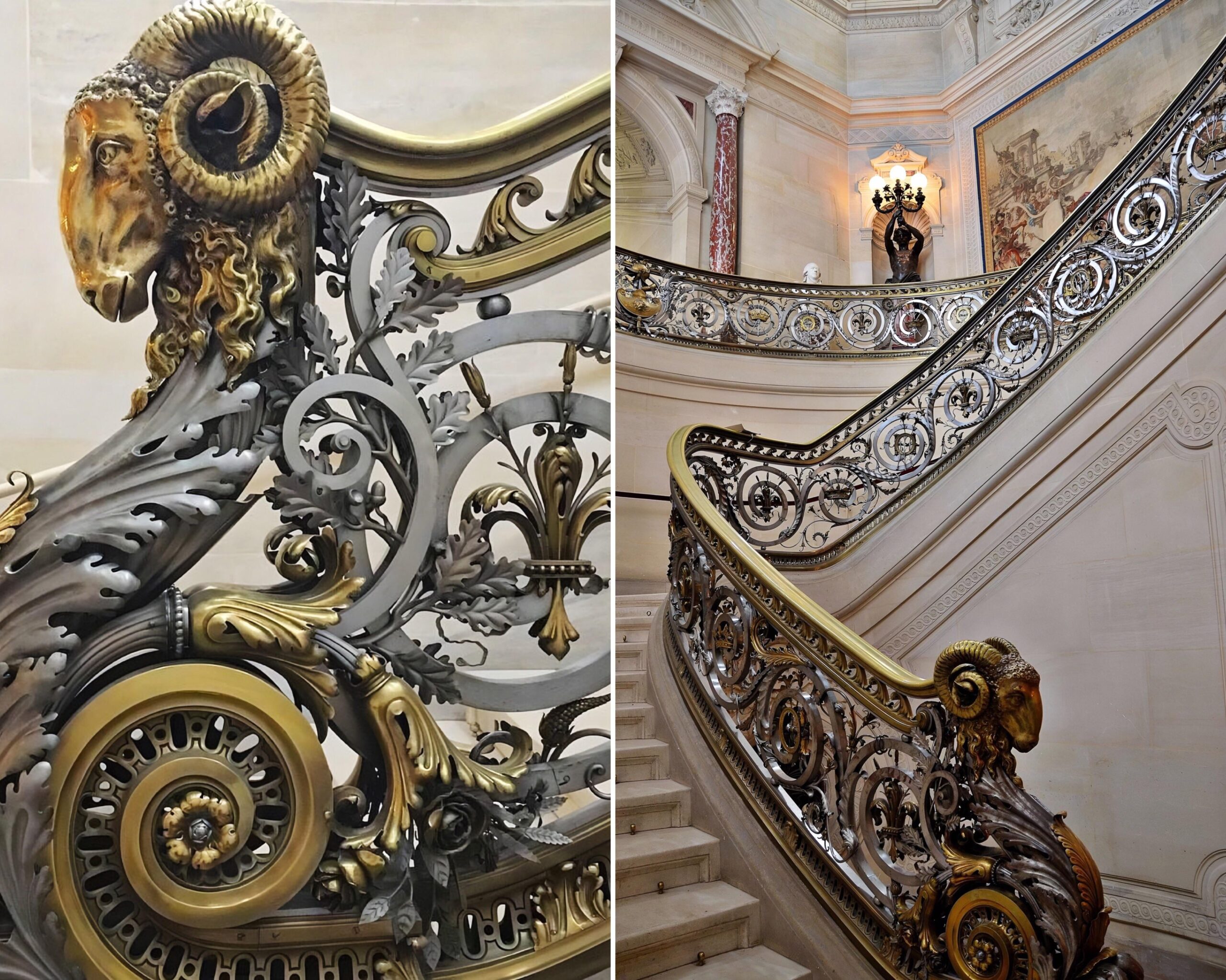The Newel Post and Balustrade of an amazing staircase in Château de ...